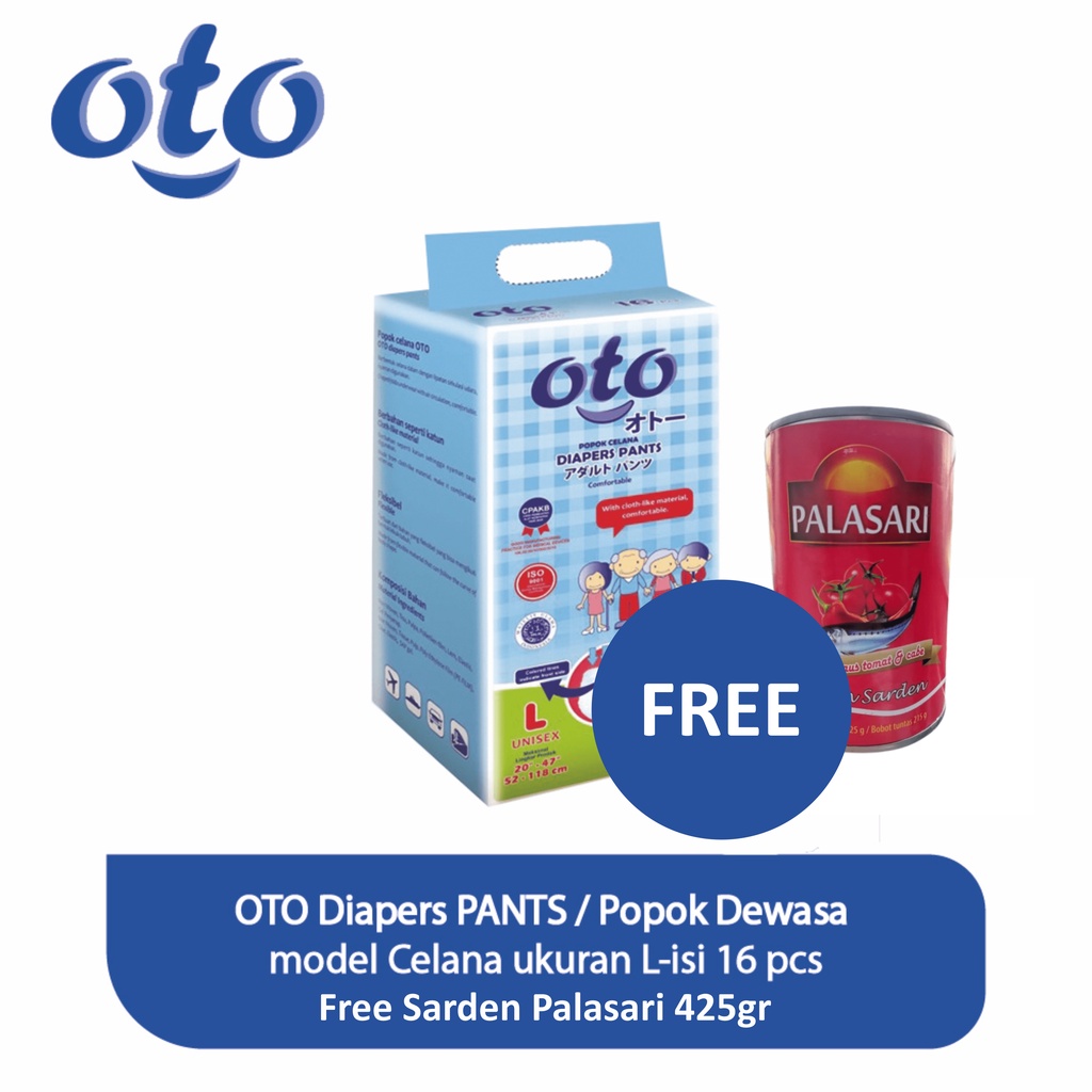 Jual OTO Diapers PANTS Popok Dewasa model Celana ukuran L - isi 16 pcs Free SARDEN PALASARI ...