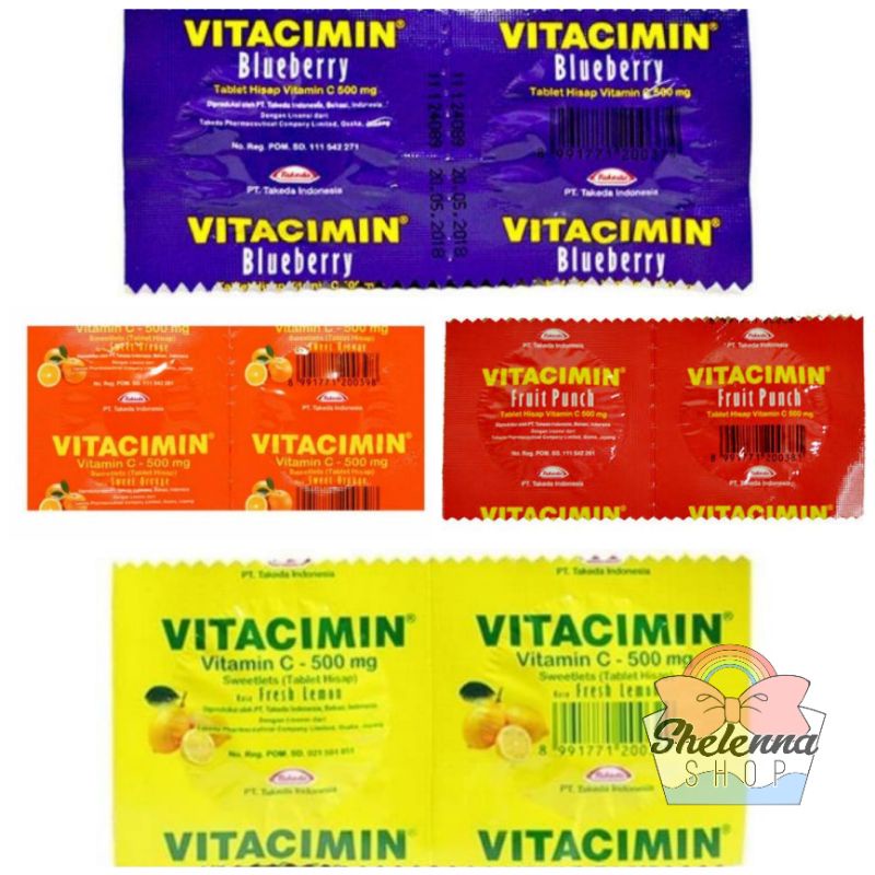 Jual Vitacimin Vitamin C Strip (2 tablet) / Xonce Hisap rasa jeruk ...