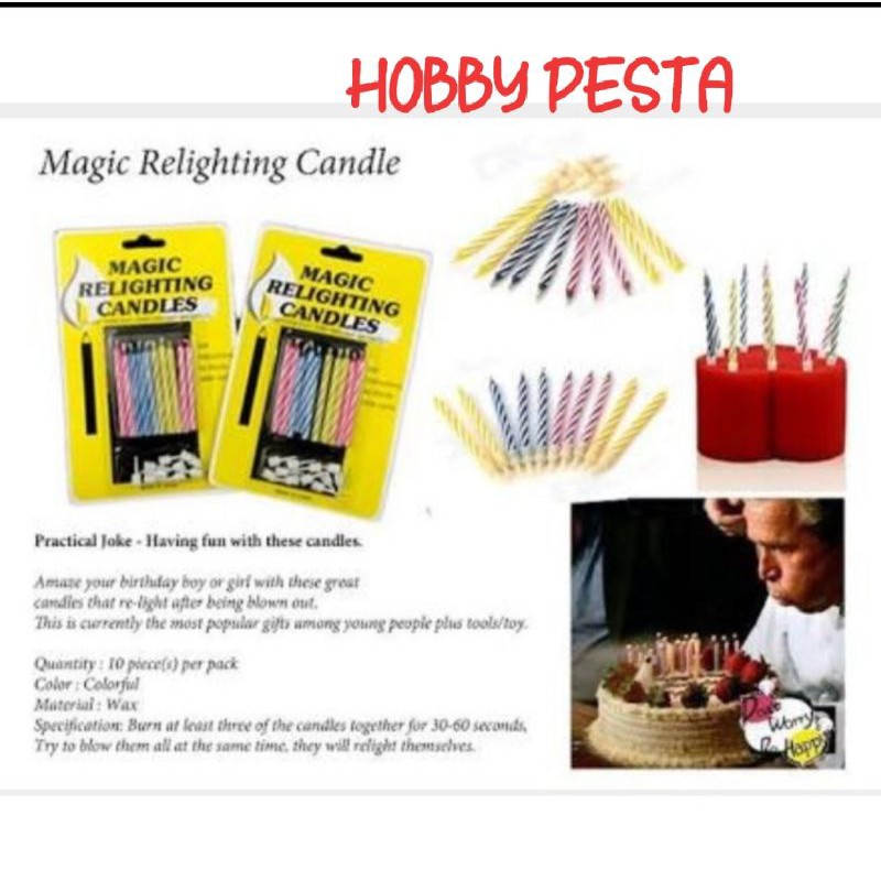 Jual LILIN MAGIC / MAGIC CANDLE / LILIN AJAIB / MAGIC RELIGHTING CANDLE ...