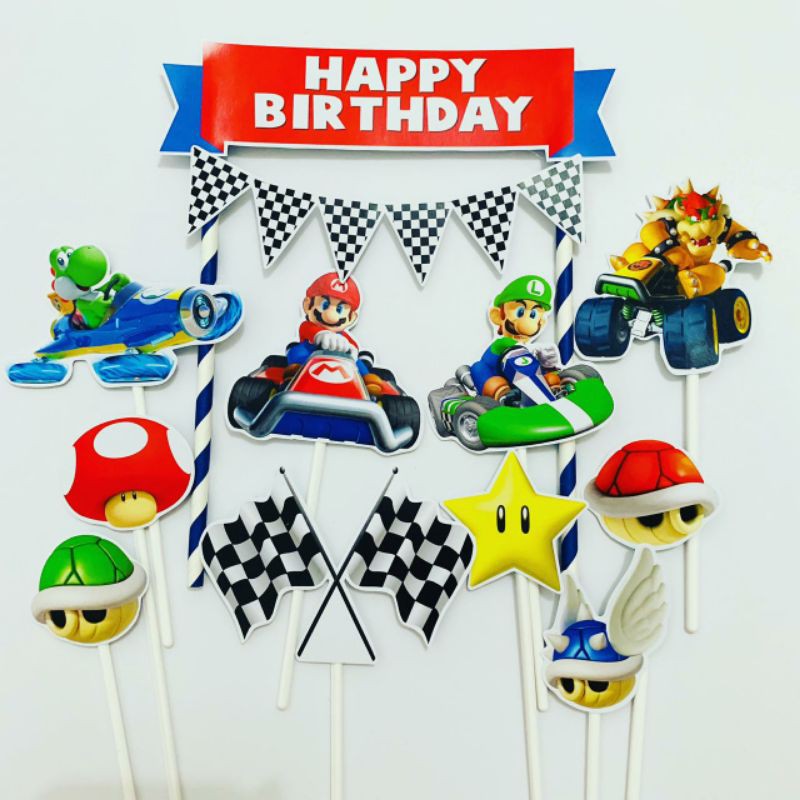 Jual Mario Kart Topper Cake Birthday / Hiasan Kue Ulang Tahun / Topper ...