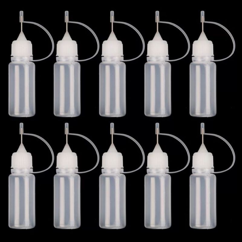 Jual 10pcs Botol Jarum Glue Applicator Bottle Craft Tool 10mL | Shopee ...