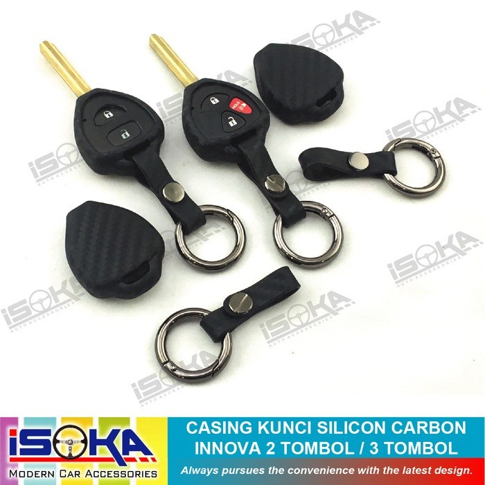 Jual CASING KUNCI SILICON CARBON INNOVA 2 TOMBOL / 3 TOMBOL + HANGER ...