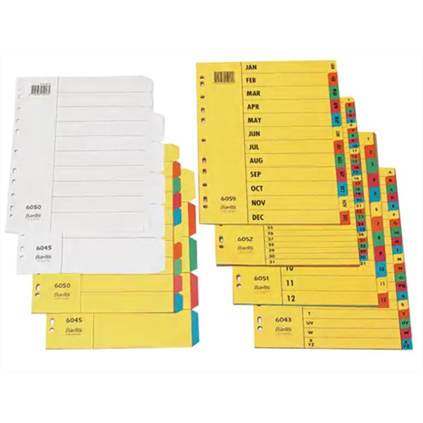 Jual Divider / Pembatas File Bahan Karton Merk Bantex 6059 Bulan Jan ...