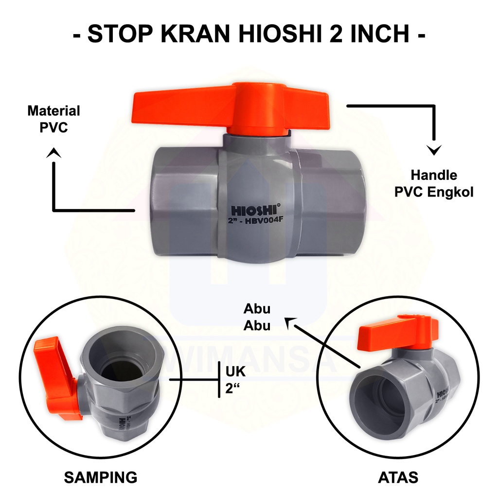 Jual STOP KRAN PVC HIOSHI 2 INCH - BALL VALVE | Shopee Indonesia