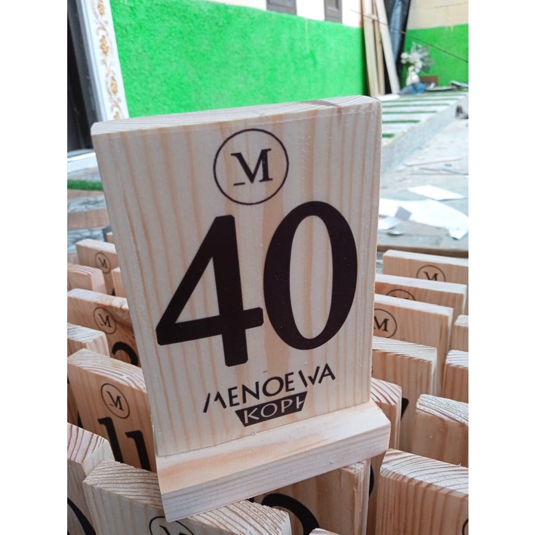 Jual Nomor Meja Full Kayu Jati Belanda - Papan Tanda Nomor meja makan ...