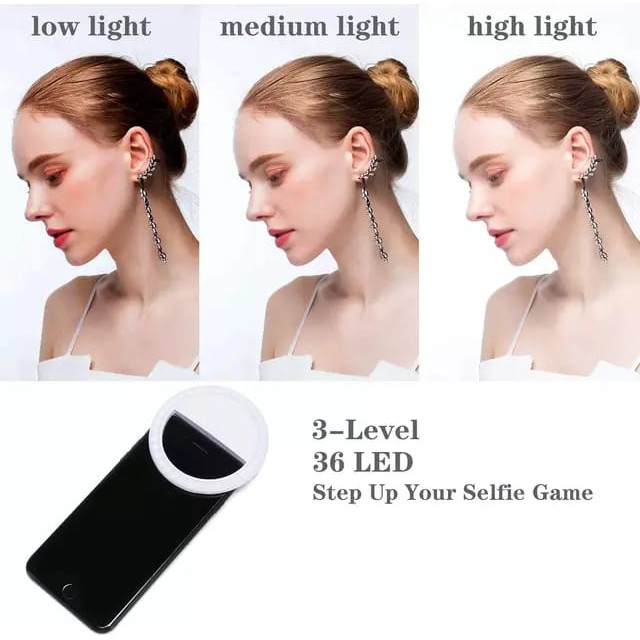 Jual (NC) Selfie Ring LED Light for Handphone 16mm | Shopee Indonesia