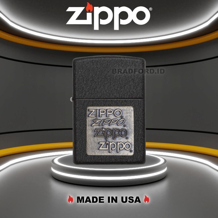 Jual Korek Zippo Black Crackle Gold Zippo Logo 362 Original Garansi ...