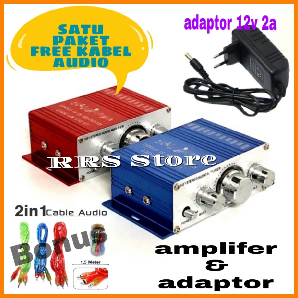 Jual lepy hi fi stereo amplifier speaker amplier 20w .dc-12v PAKET ...