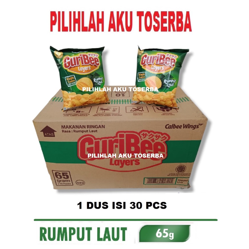 Jual Guribee Layers Rumput Laut 65 gr - ( HARGA 1 DUS ISI 30 PCS ) | Shopee Indonesia