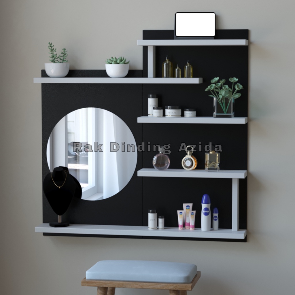 Jual RAK RIAS KOSMETIK GANTUNG KACA RIAS DINDING MINIMALIS RAK MAKE UP ...