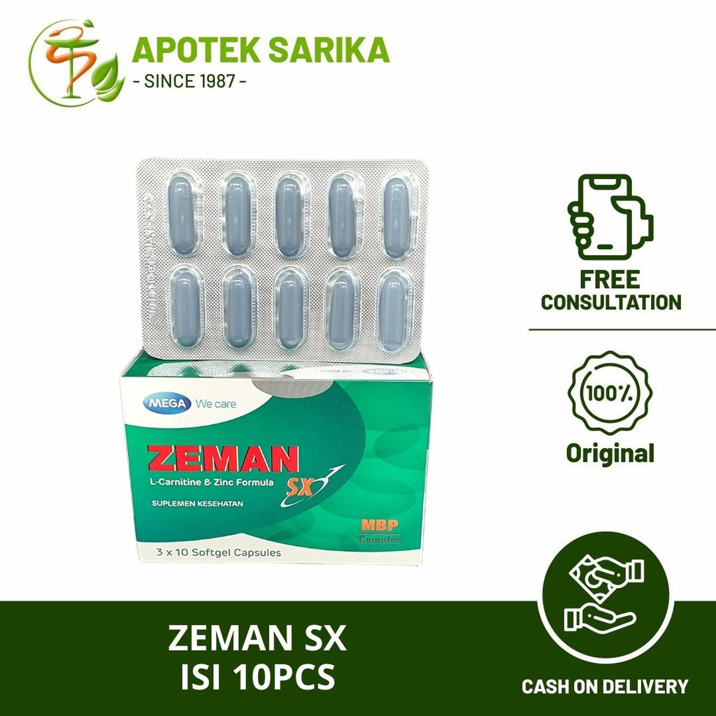 Jual Zeman SX 1 strip 10pcs (suplemen untuk meningkatkan kesuburan pria ...
