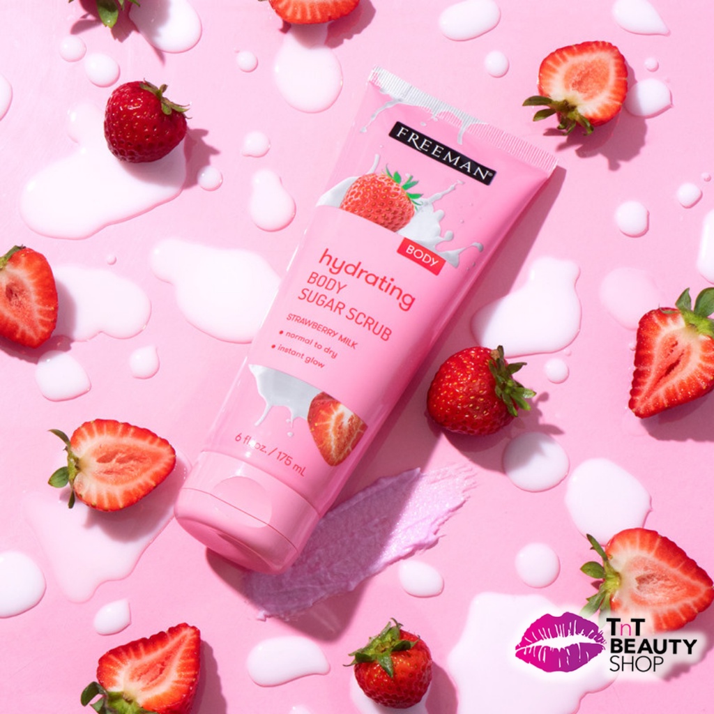 Jual FREEMAN Hydrating Strawberry Milk Body Sugar Scrub 175ml | Shopee ...