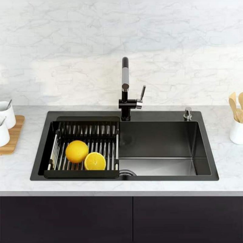Jual Kitchen Sink Stainless SUS 304 Hitam 6045/Bak Cuci Piring Kotak ...