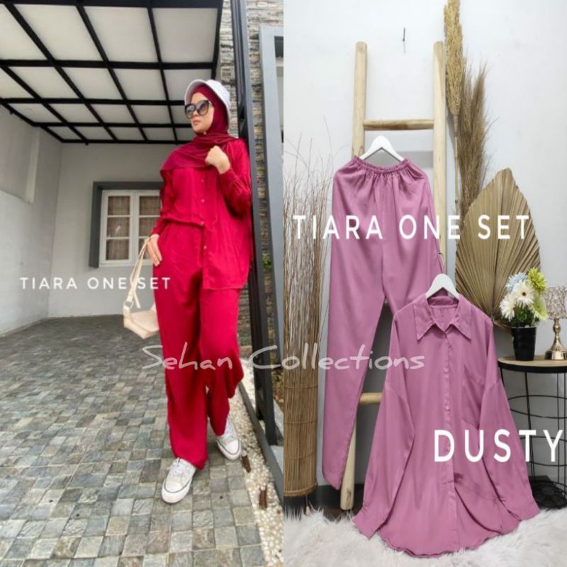 Jual Tiara one set/pajamas one set/set piyama rayon/setelan polos busui ...