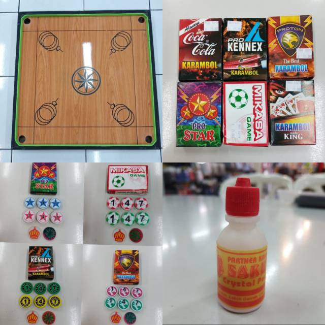 Jual Papan meja Karambol carrom 1 set + coin dan serbuk karambol ...