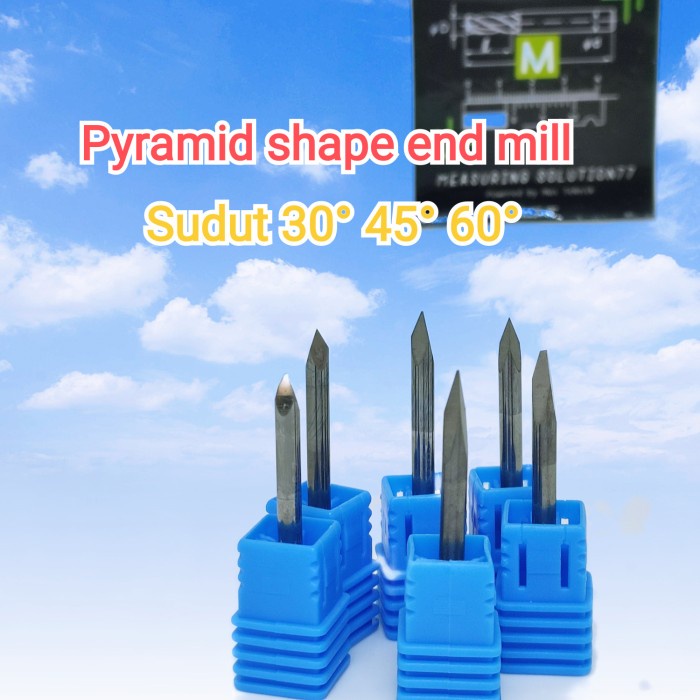 Jual Ms7 Grafir V bit pyramid shape Carbide mata router steel aluminium ...