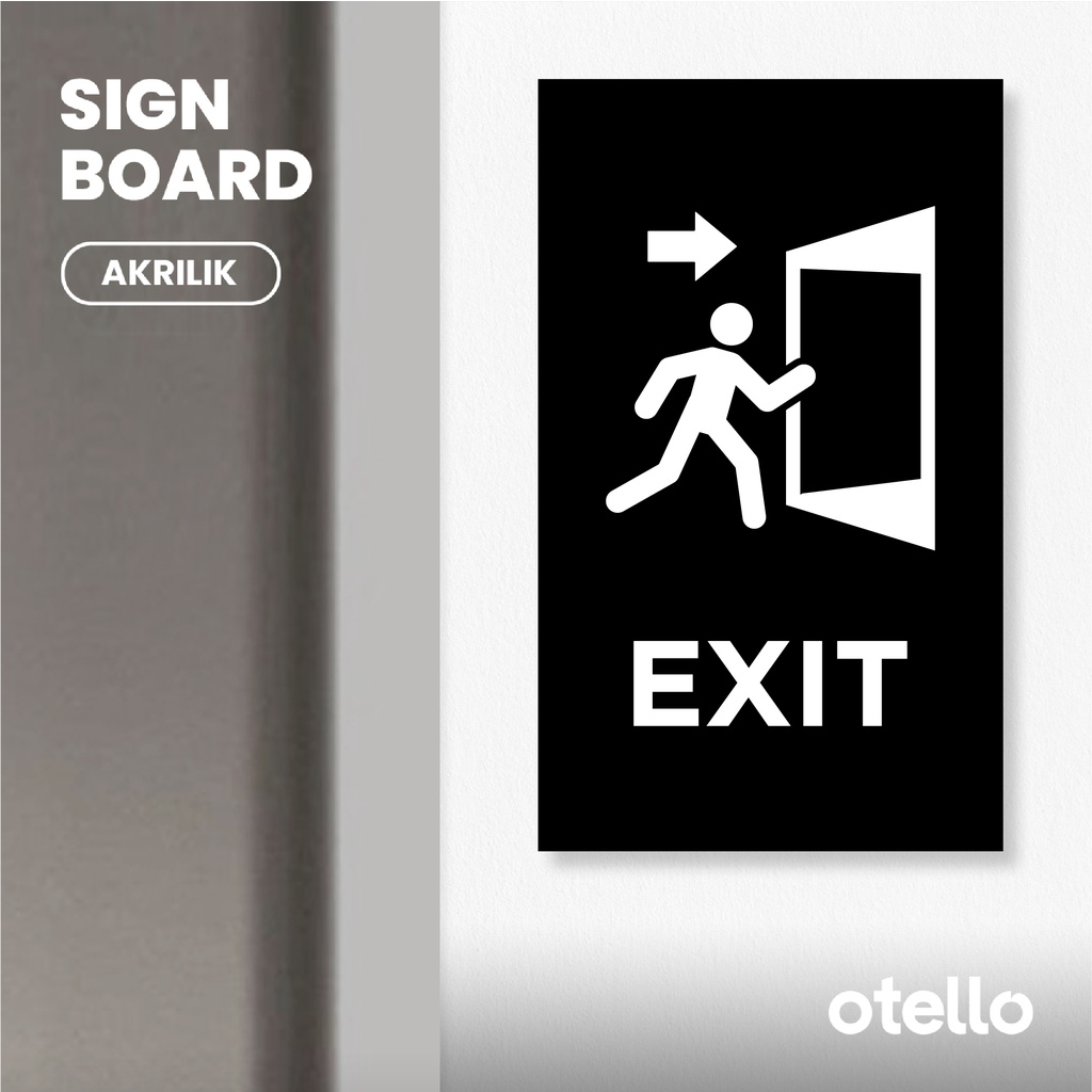 Jual Otello - Signage Exit Acrylic Sign Board Akrilik Print Papan ...
