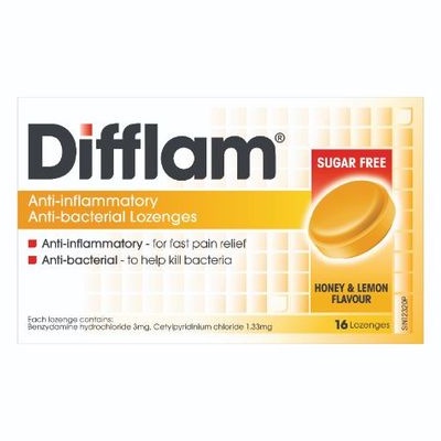Jual Obat Tenggorokan Difflam Honey Lemon Isi 16 Permen Anti Radang ...