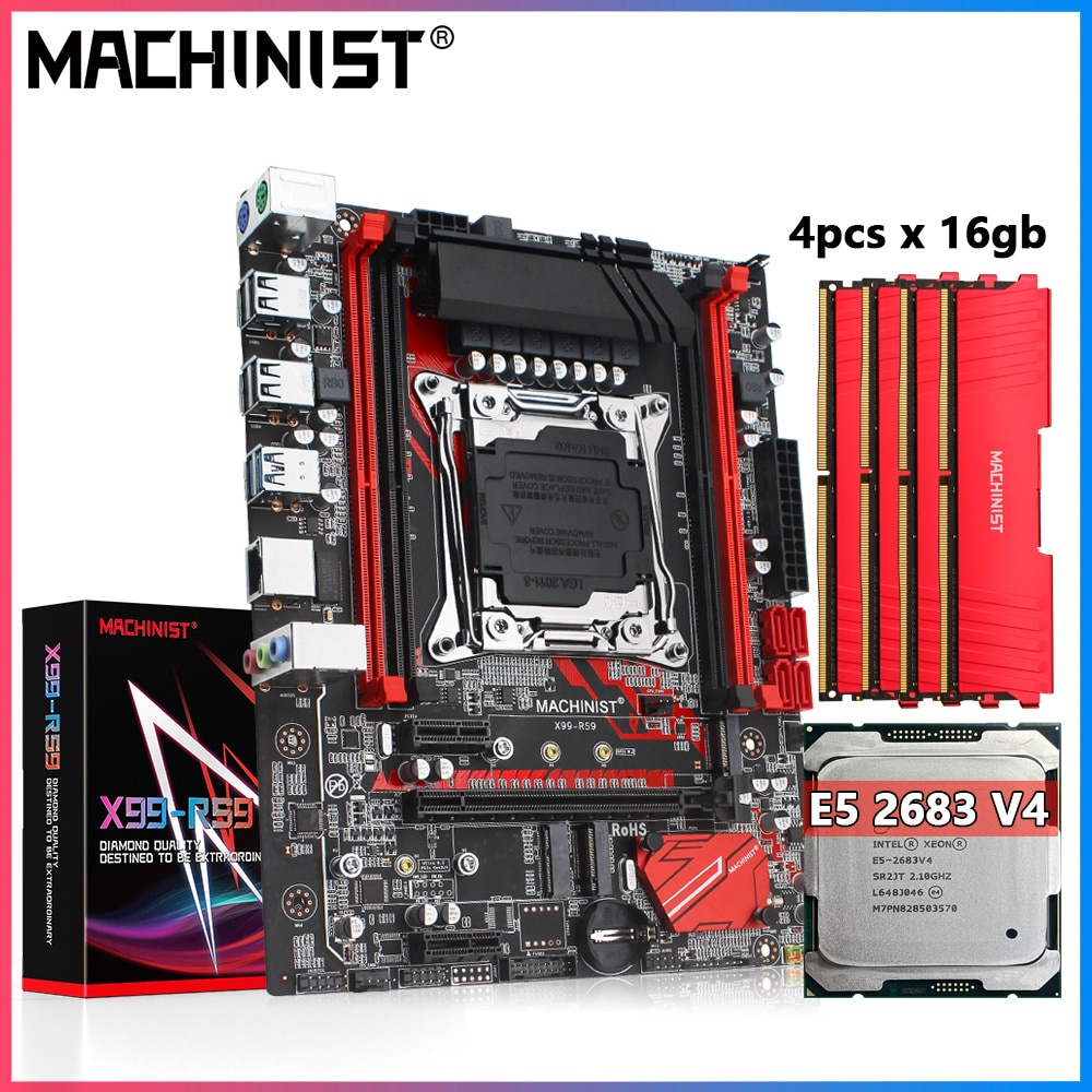 Jual PREORDER MACHINIST X99 RS9 X99 Motherboard Combo Set Kit With Xeon ...