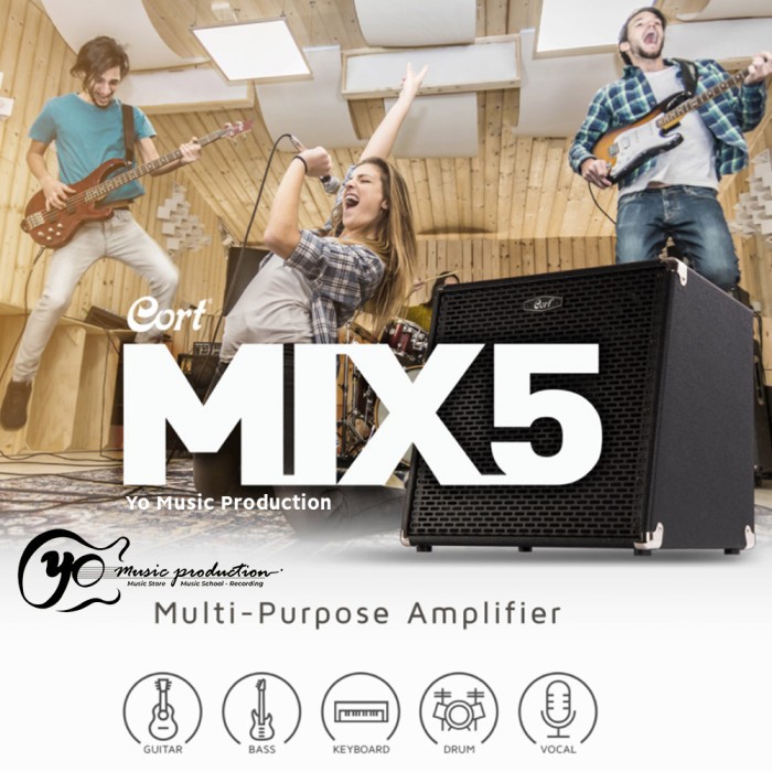 Jual Cort Mix 5 Mixer Ampli 150 Watt 9 Channel 12 Inch SpeakerCort ...
