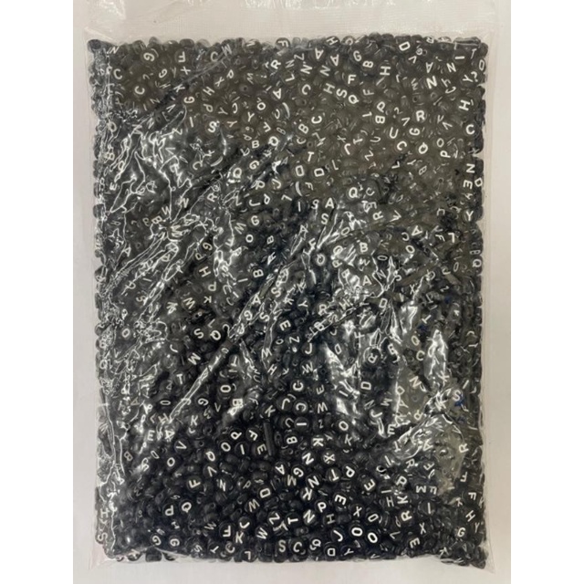 Jual PROMO Mote Manik Huruf Abjad Alfabet Angka 4x7 Bulat Coin 450gram ...