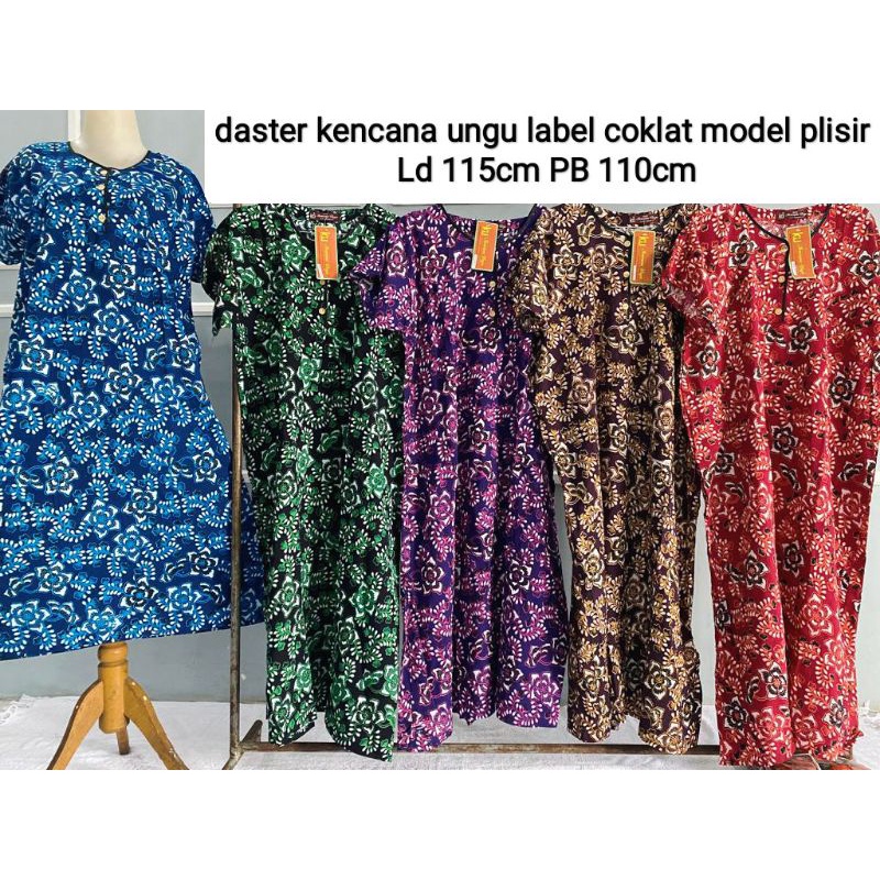 Jual Daster kencana Ungu label coklat model plisir Ld 110-115cm ...