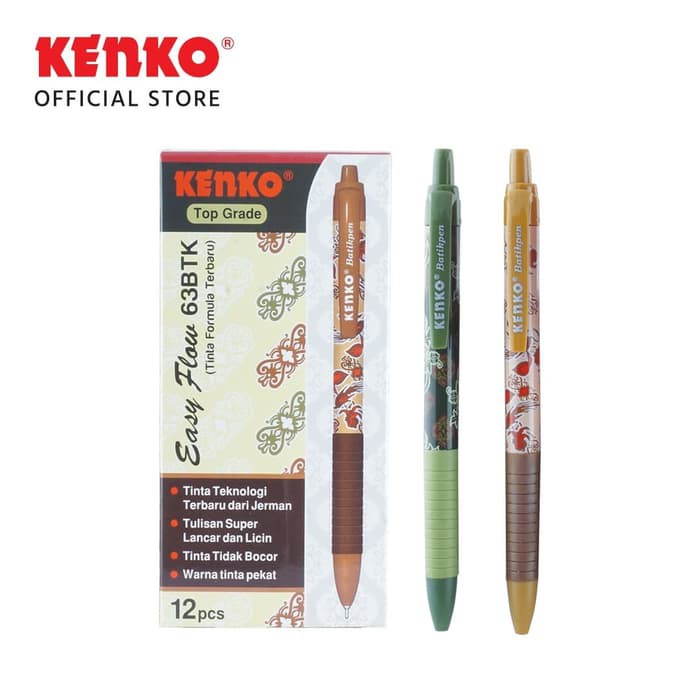 Jual KENKO BALLPEN / Pulpen / Pena Cetek Easy Flow 63 Batik Mix Color 2 ...