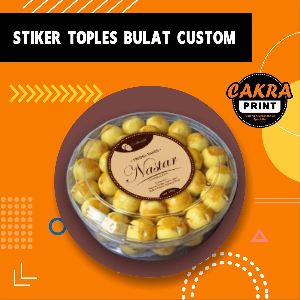Jual Cetak Sticker Label Bulat Toples Kue Kaleng Makanan Murah ...