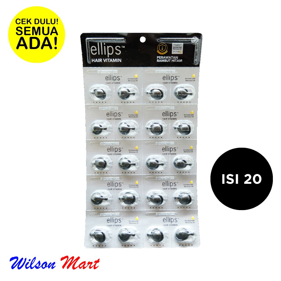 Jual ELLIPS ELIPS HAIR VITAMIN SHINY BLACK HITAM ISI 20 CAPSULES ...