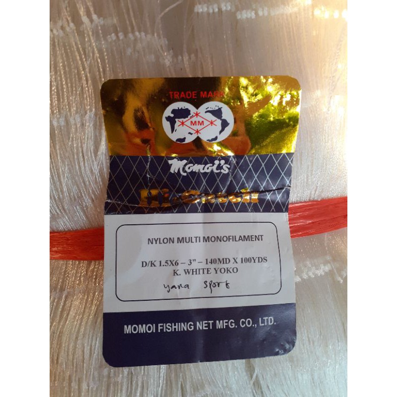 Jual JARING IKAN GILLNET MILENIUM 3 INCH 6 PLY 140/100 YARD MOMOI ...