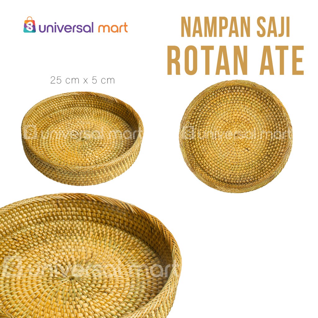 Jual Nampan Rotan Bulat -Nampan Bulat Rotan Ate - Tempat Saji/Baki ...
