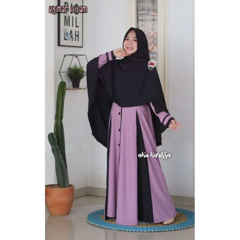 Jual Gamis Ity Crepe Syafina Set Khimar ORI By Akukarissa (Dewasa) | Shopee Indonesia