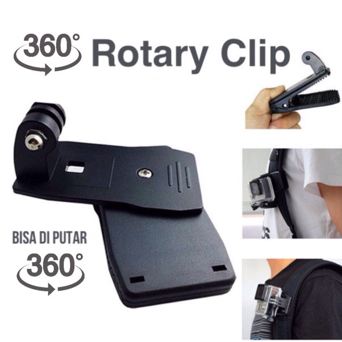 Jual Penjepit kamera Action Cam Rotary Clip 360 Mount GoPro Xiaomi ...