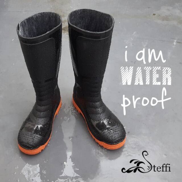 Jual SAFETY 01 hitam | Steffi Boots SEPATU BOOT PROYEK PVC Steel Toe ...