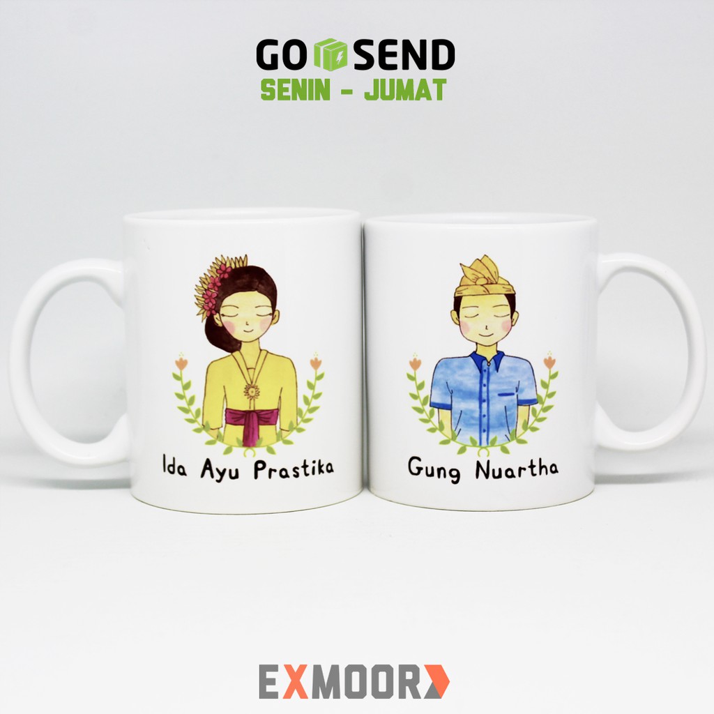 Jual Mug Couple Adat Bali untuk Kado Pernikahan | Shopee Indonesia
