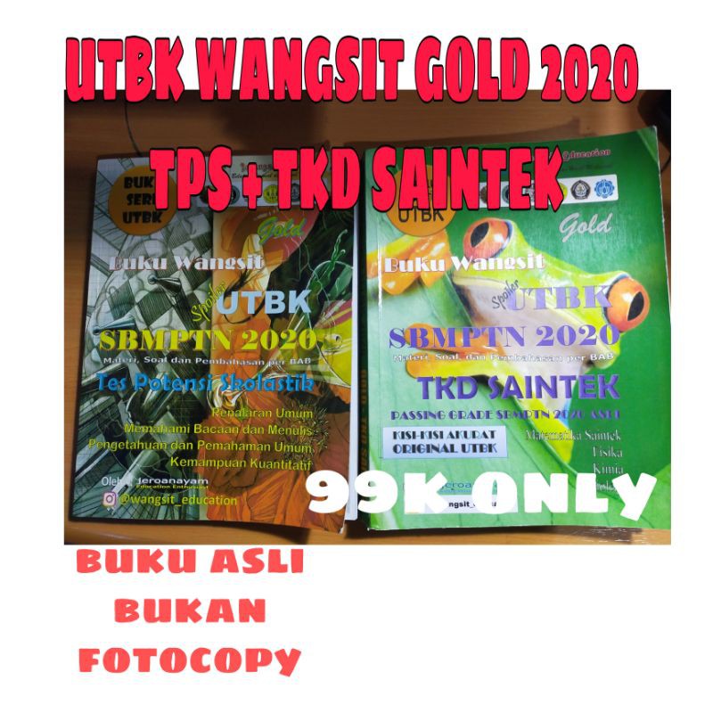 Jual BUKU WANGSIT SAINTEK GOLD UTBK 2020 TKD + TPS [preloved] // LENGKAP SOAL + PEMBAHASAN ...
