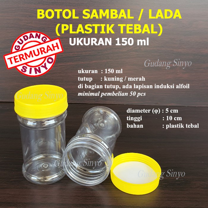 Jual Botol Sambal / Botol Merica / Botol Lada Plastik 150 ml | Shopee ...