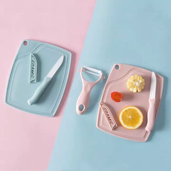 Jual Pisau Set Keramik 3in1 Kitchen Tools ( Pisau buah talenan peeler ...