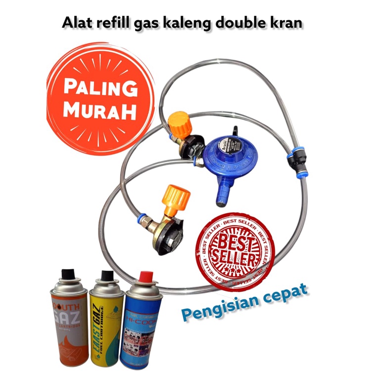 Jual Alat refill isi ulang gas kaleng portable 2 cabang kran | Shopee ...