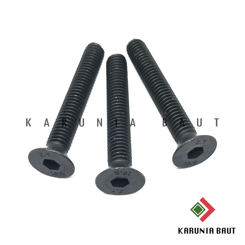 Jual BAUT JFL VERSENG M6 BAJA HITAM DIAMETER DRAT 6 MM PITCH DRAT 1.0 MM KUNCI L HEXAGON 4 MM ...