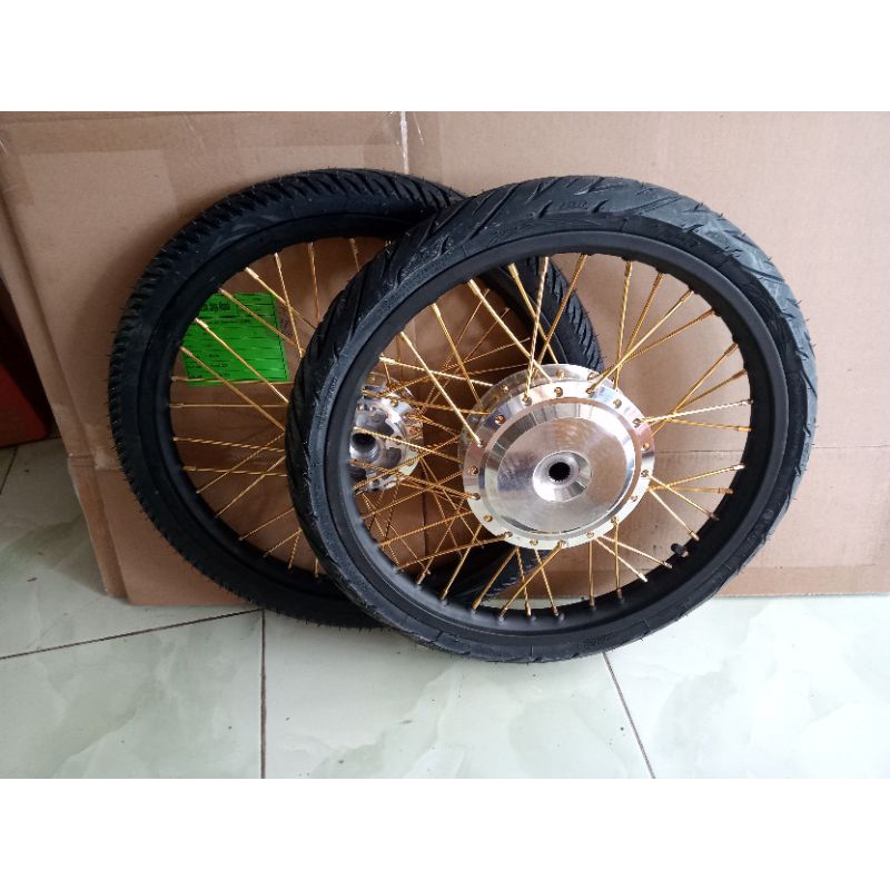 Jual velg jari jari ring 17 beat Scoopy, Genio dan spacy plus ban siap pasang | Shopee Indonesia