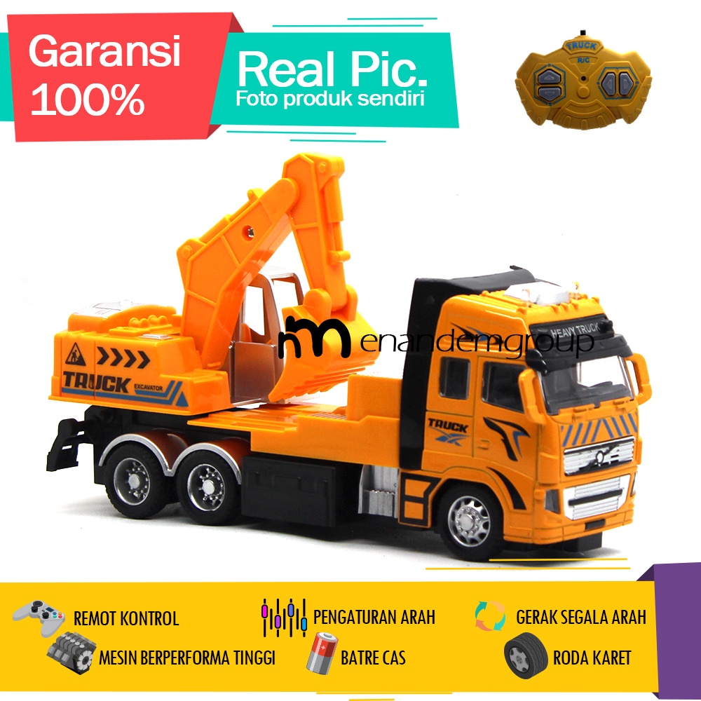 Jual Mainan Mobil Remot Kontrol RC Truk Excavator Beko Batre Cas Besi ...