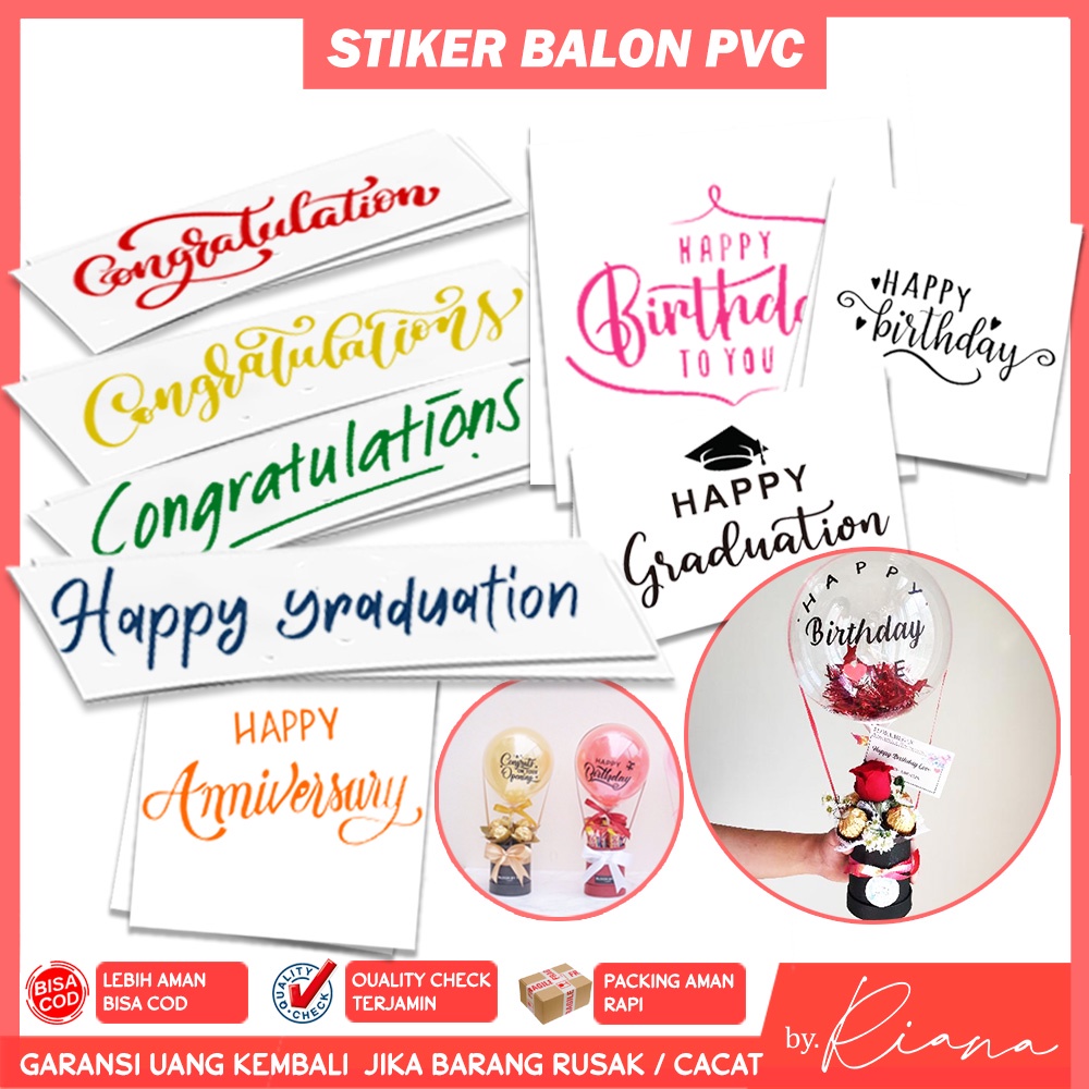 Jual byriana - Stiker Balon PVC 18 - 20 inchi ukuran 20 cm / Stiker ...