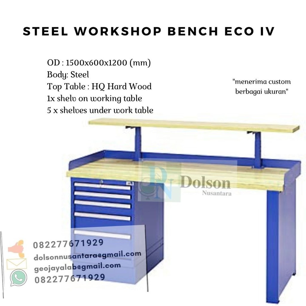 Jual Steel Workbench workstation Meja Kerja Workshop Eco Kokoh Work ...