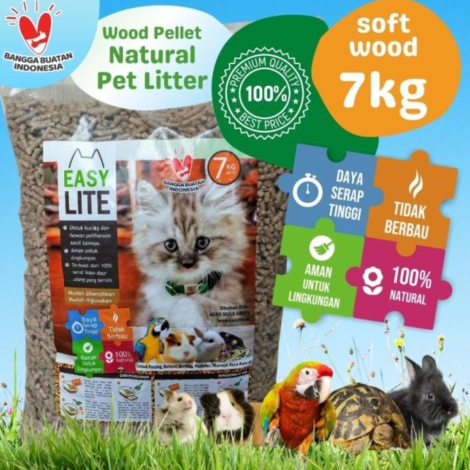 Jual Wood pelet Pellet Natural Litter-serbuk kayu Easy Lite 7 kg ...