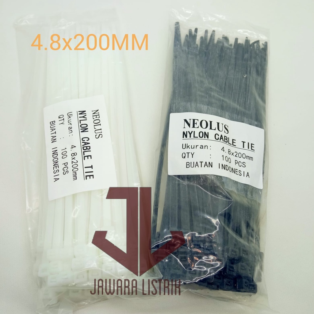 Jual NEOLUS 200MM 4,8 x 200 MM 20 CM PCS KABEL TIES ISI 100 | Shopee Indonesia