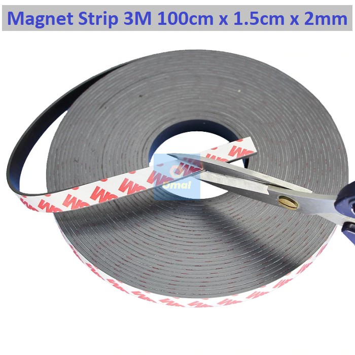 Jual Magnet Strip 3M 100cm x 1.5cm x 2mm Stiker Dobel Magnetic Tape ...