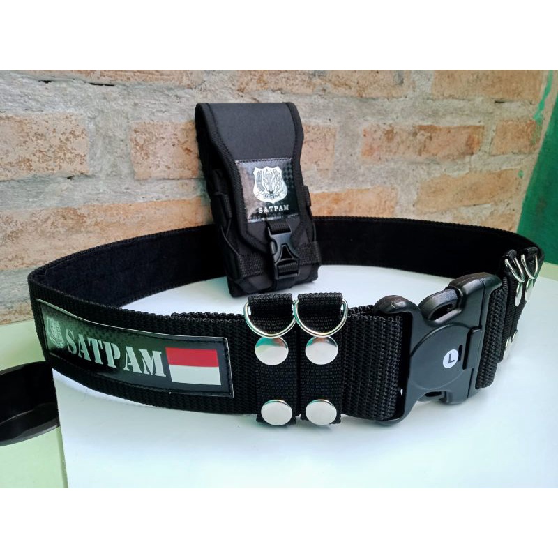 Jual KOPEL SET HP SATPAM HITAM/kopel set hp satpam hitam/ikat pinggang ...