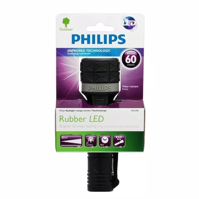 Jual STR-1446 Senter LED Philips Rubber SFL5200 | Shopee Indonesia