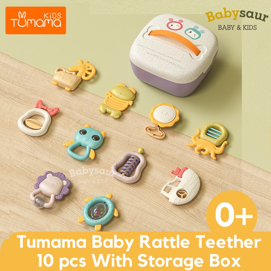 Jual TUMAMA Baby Rattle Teether With Storage Box Mainan Edukasi Gigitan ...